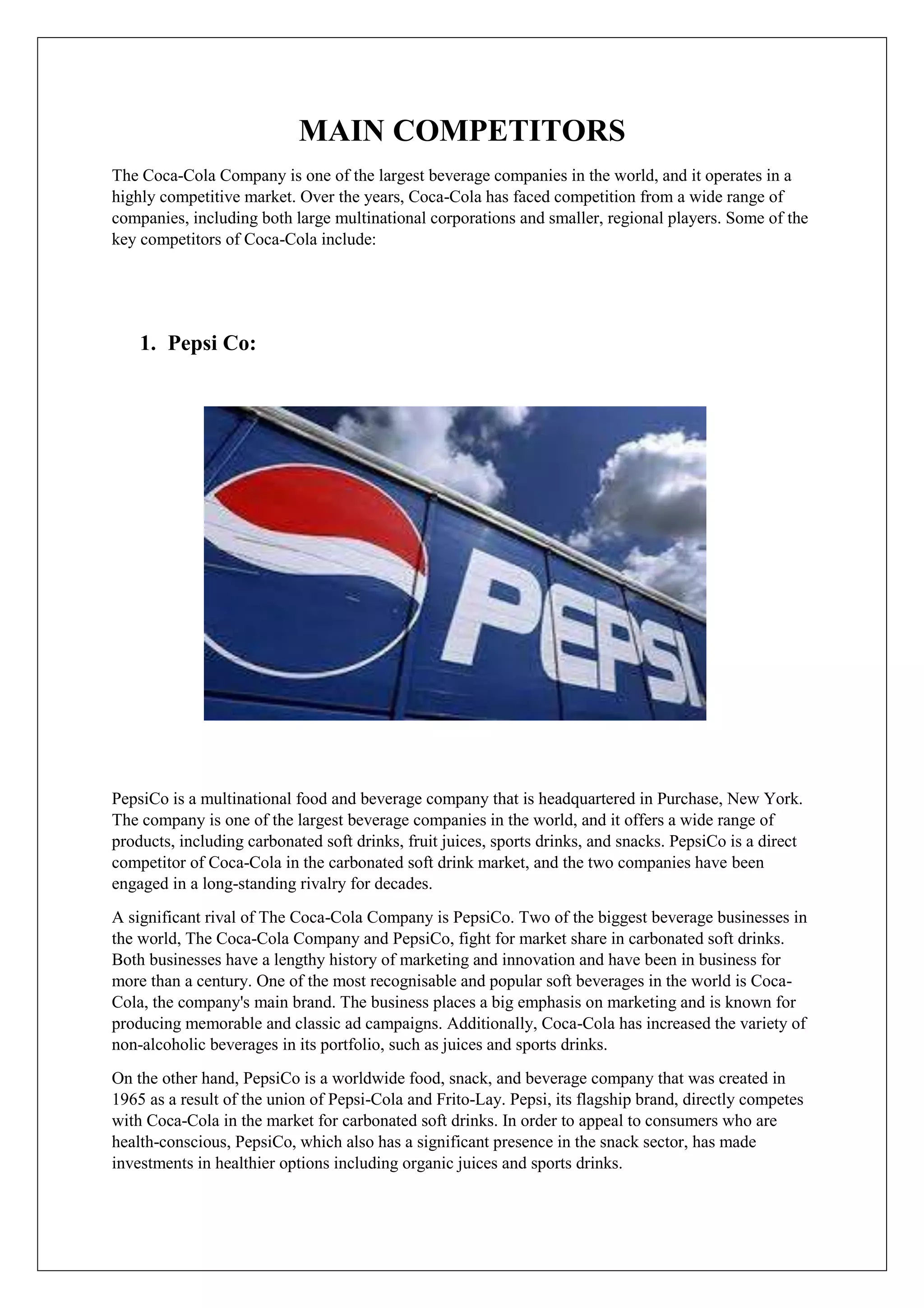 Industrial Visit Report of COCACOLA | DOCX