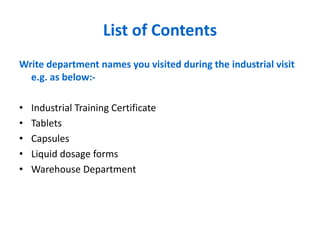 Industrial visit report, Industrial training report | PPTX