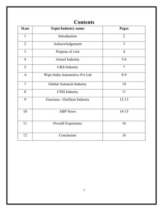 Industrial visit report Greater noida | PDF