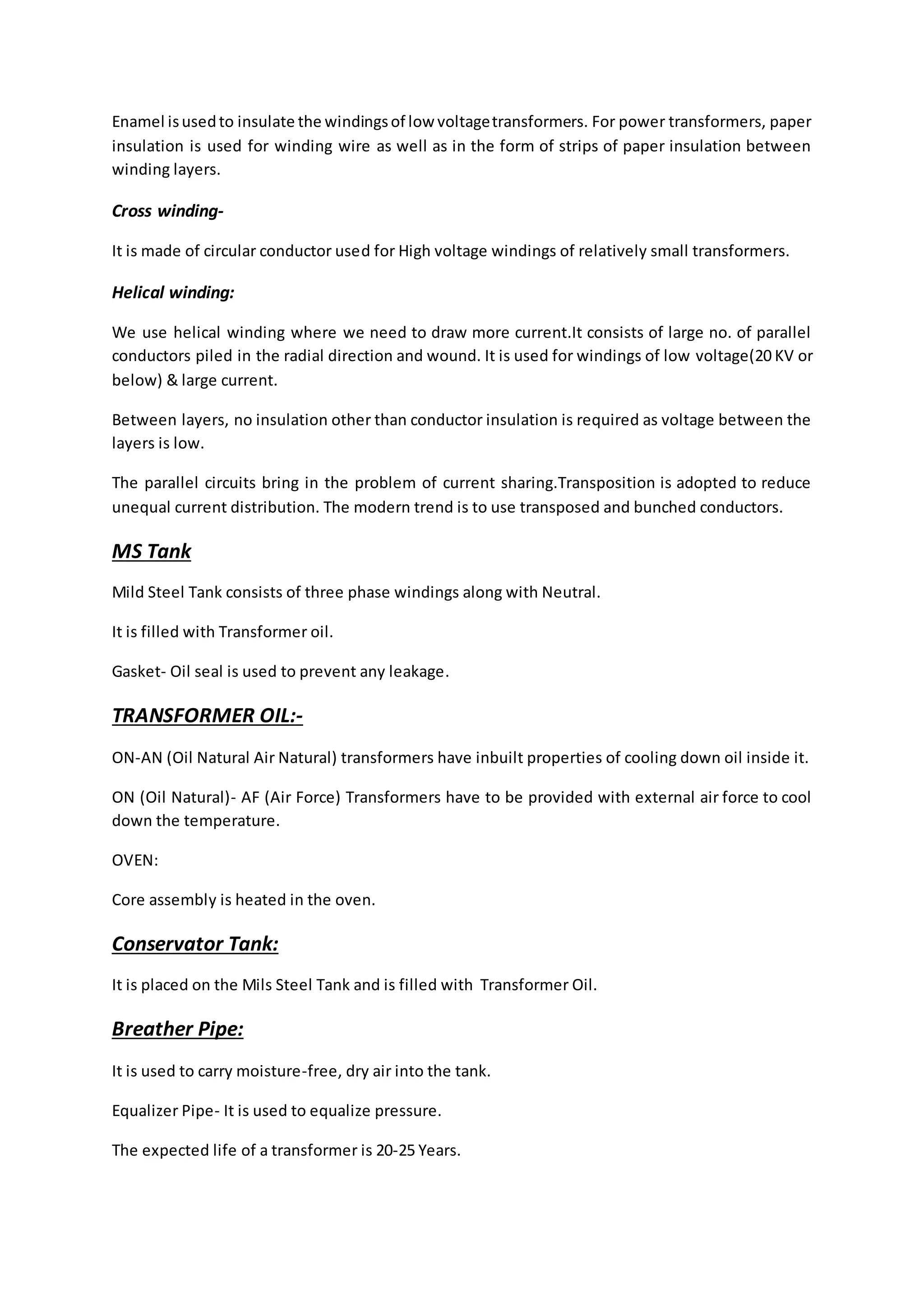 Industrial visit report uttam transformers | DOCX