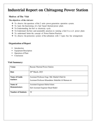 Industrial Visit Report_EEE.sdhgfvjasdfvjhfvjh | PDF