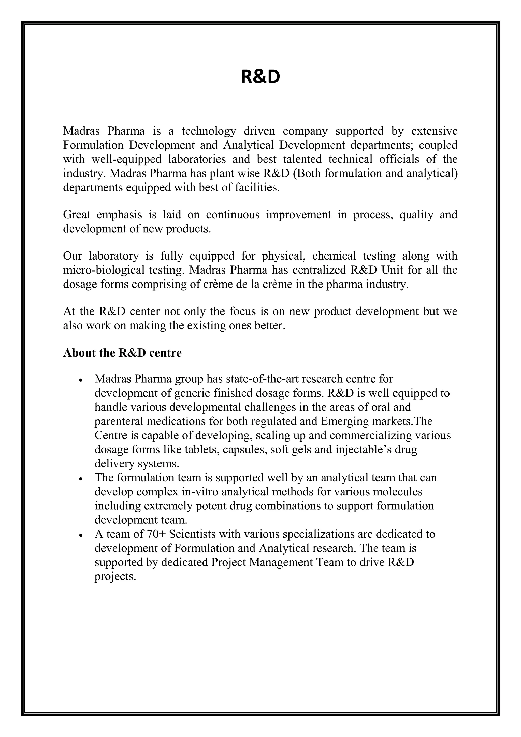 Industrial visit report on Madras Pharma.docx