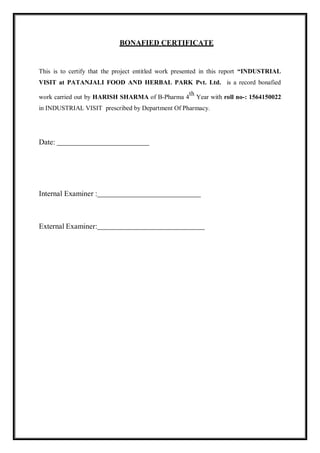 Industrial visit report part 1 | PDF