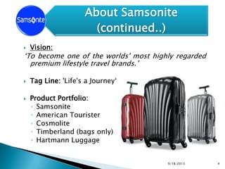 Industrial visit to samsonite, Nashik | PPTX