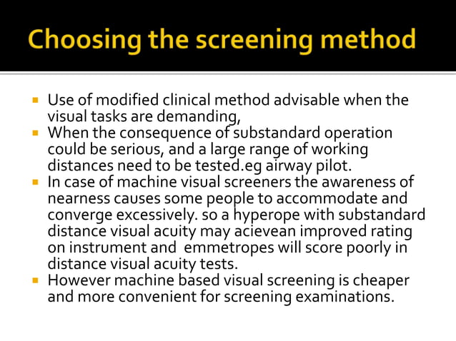 Industrial visual screening | PPTX | Eye and Vision Conditions ...