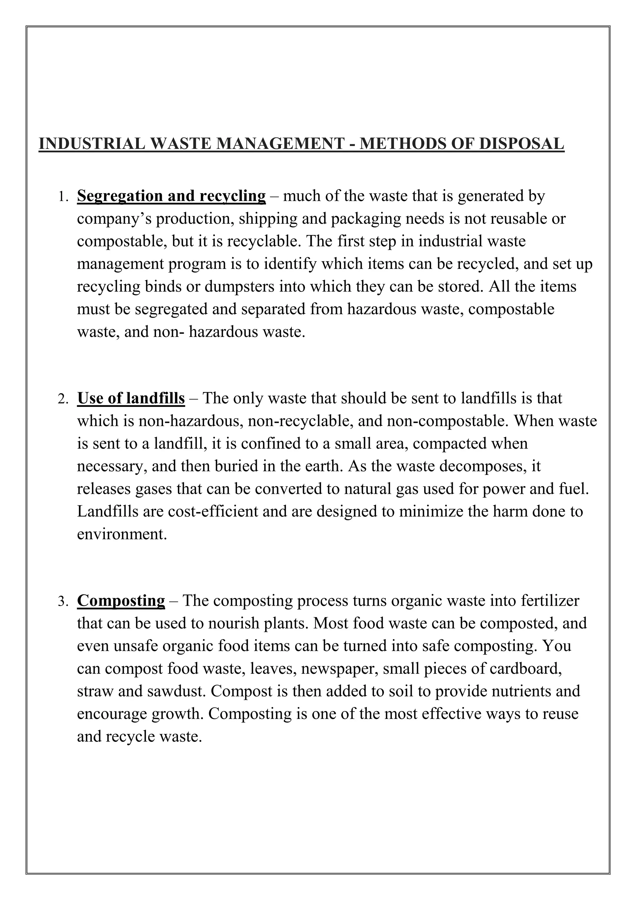 Industrial waste | PDF