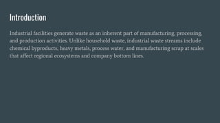 Industrial Waste Streams and Operational Impact | PDF