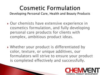 Industries for Product Formulation- Chemvent | PPTX