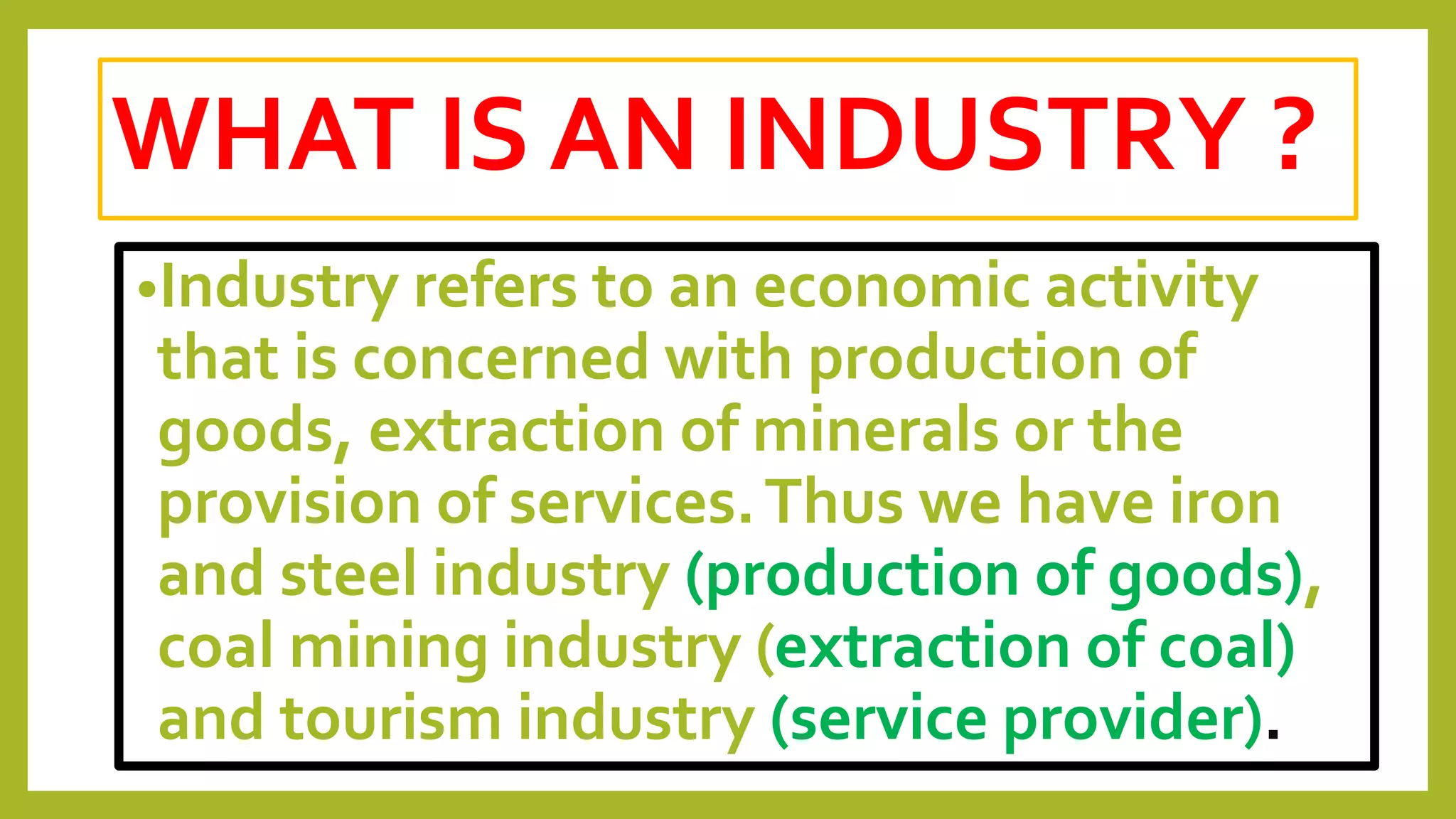 Industries geography class 8 | PPTX