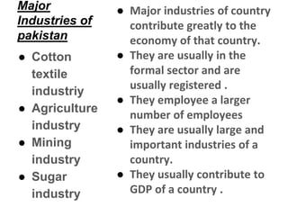 Industries of pakistan | PPTX