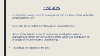 Industrila development act 1951 | PPTX