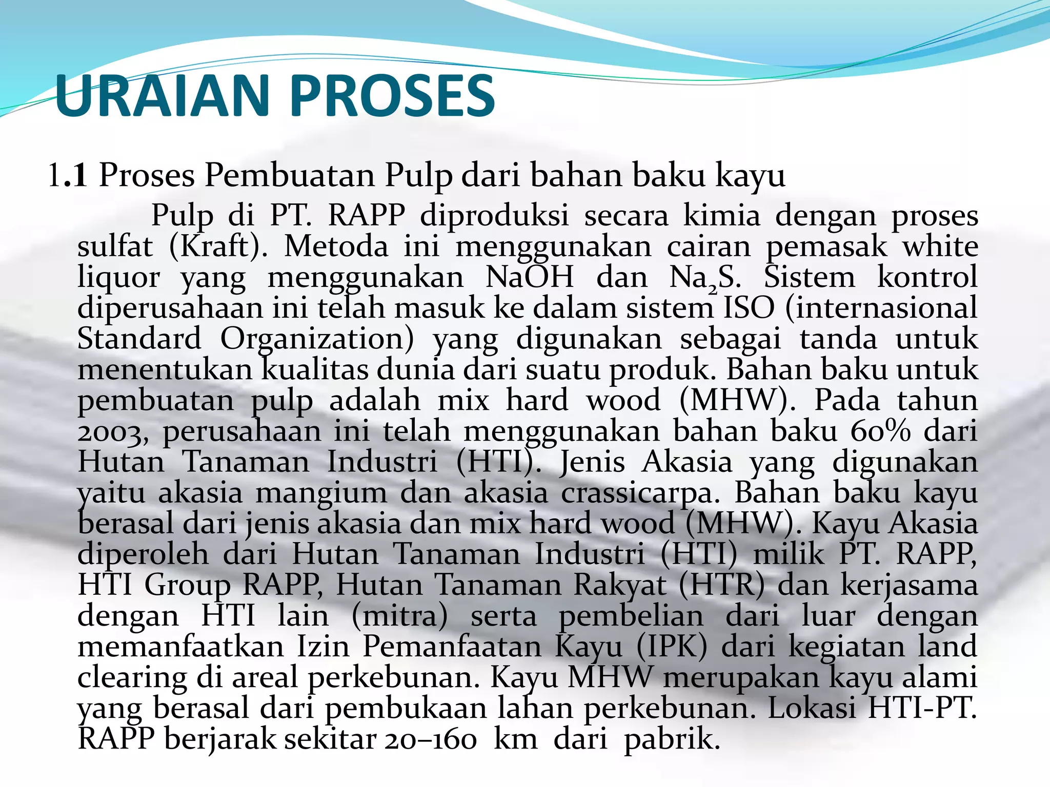Industri pulp dan kertas dari kayu | PPTX