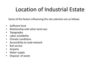 Planning of industrial estate | PDF