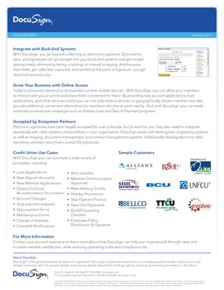 eSignature Docusign Credit Unions Vertical | PDF