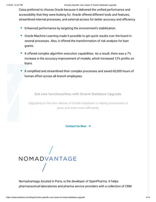 Industry-Specific Oracle Database Upgrade Use Cases | PDF