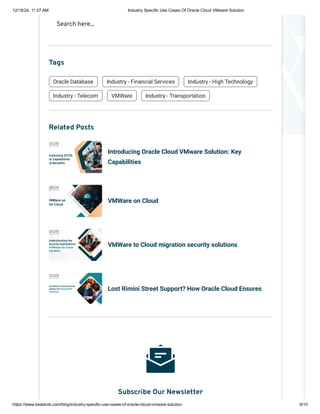 Industry-Specific Use Cases of (OCVS) Oracle Cloud VMware Solution | PDF