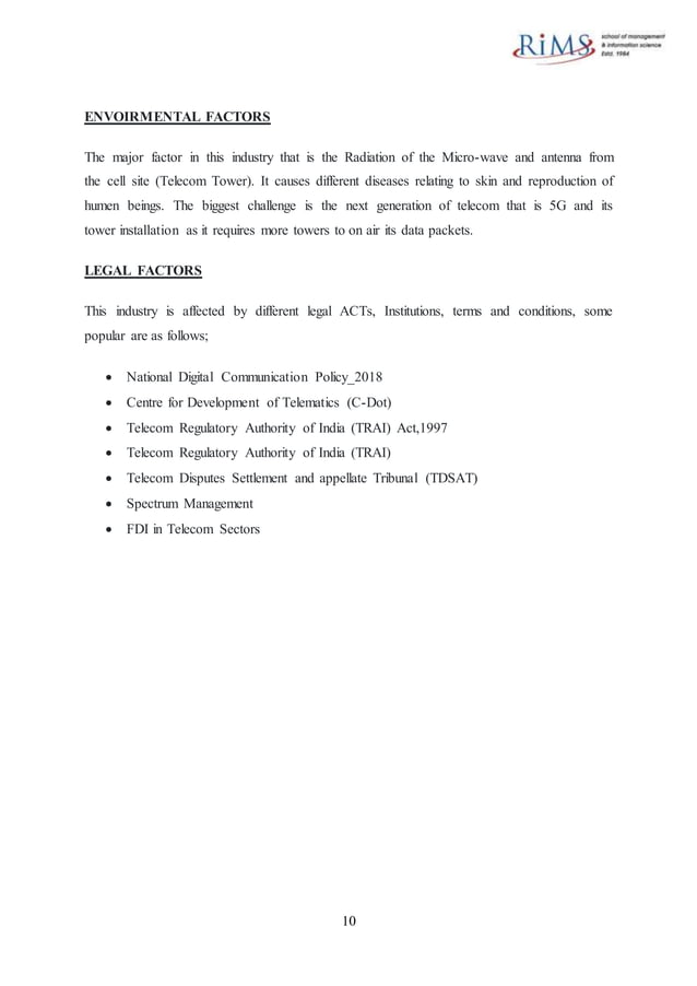 Industry analysis of telecom industry in india(report) | DOCX | Internet | Computing