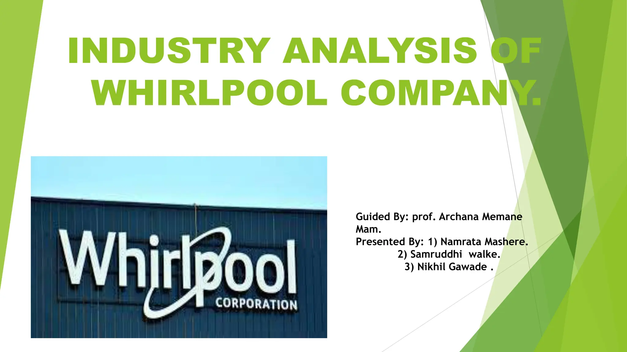 INDUSTRY ANALYSIS OF WHIRLPOOL COMPANY.pptx