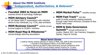 Industry Analyst Perspective - what does the next generation of MDM look like? NYC 2021 - Zornes ...