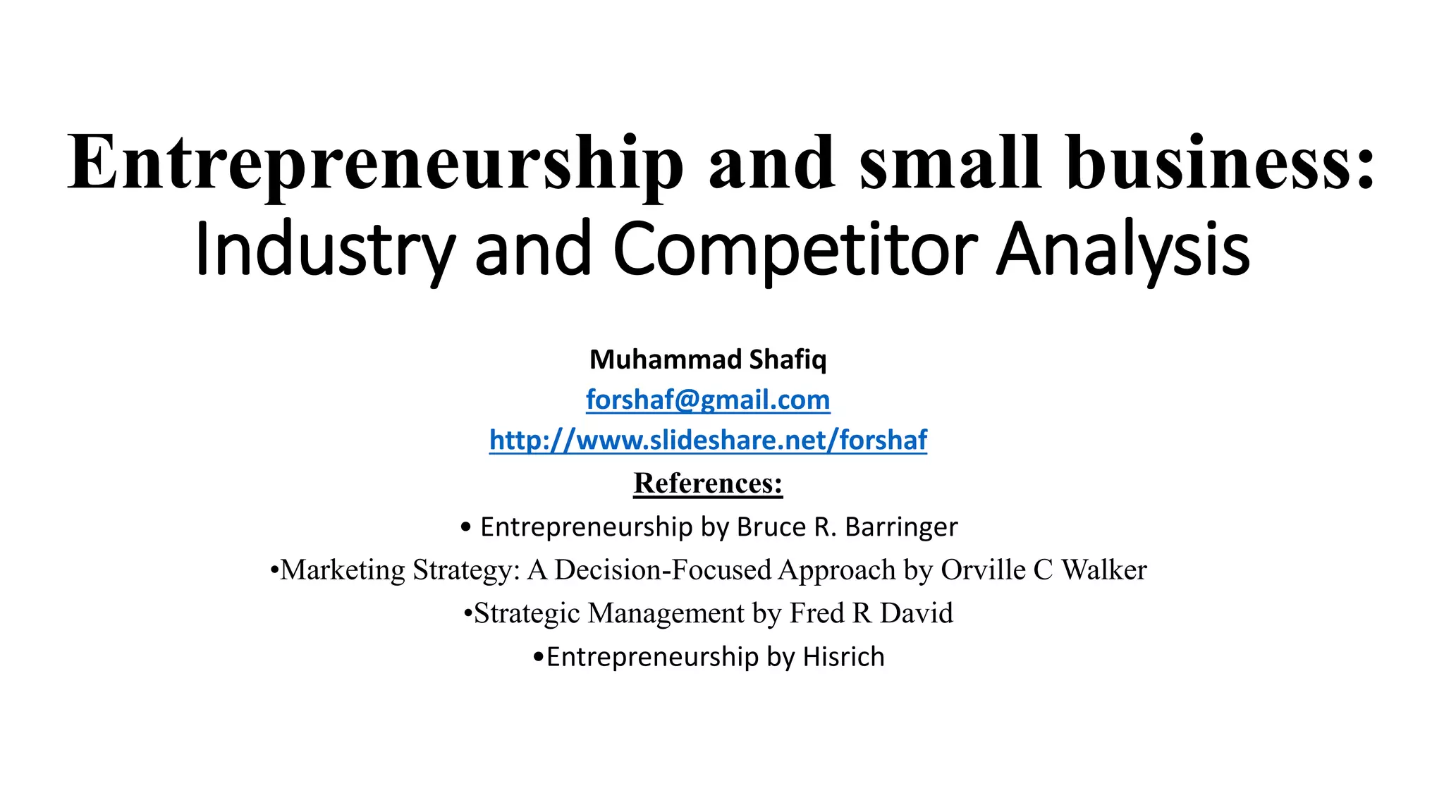 Industry and competitor analysis lec 5 | PPTX