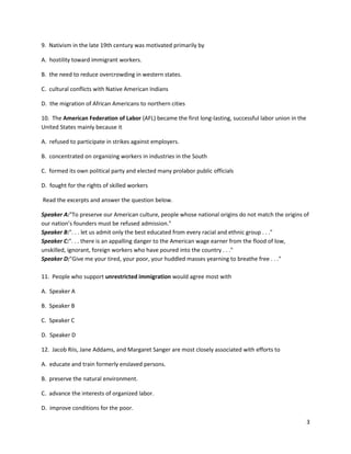 Industry and immigration quiz | DOCX