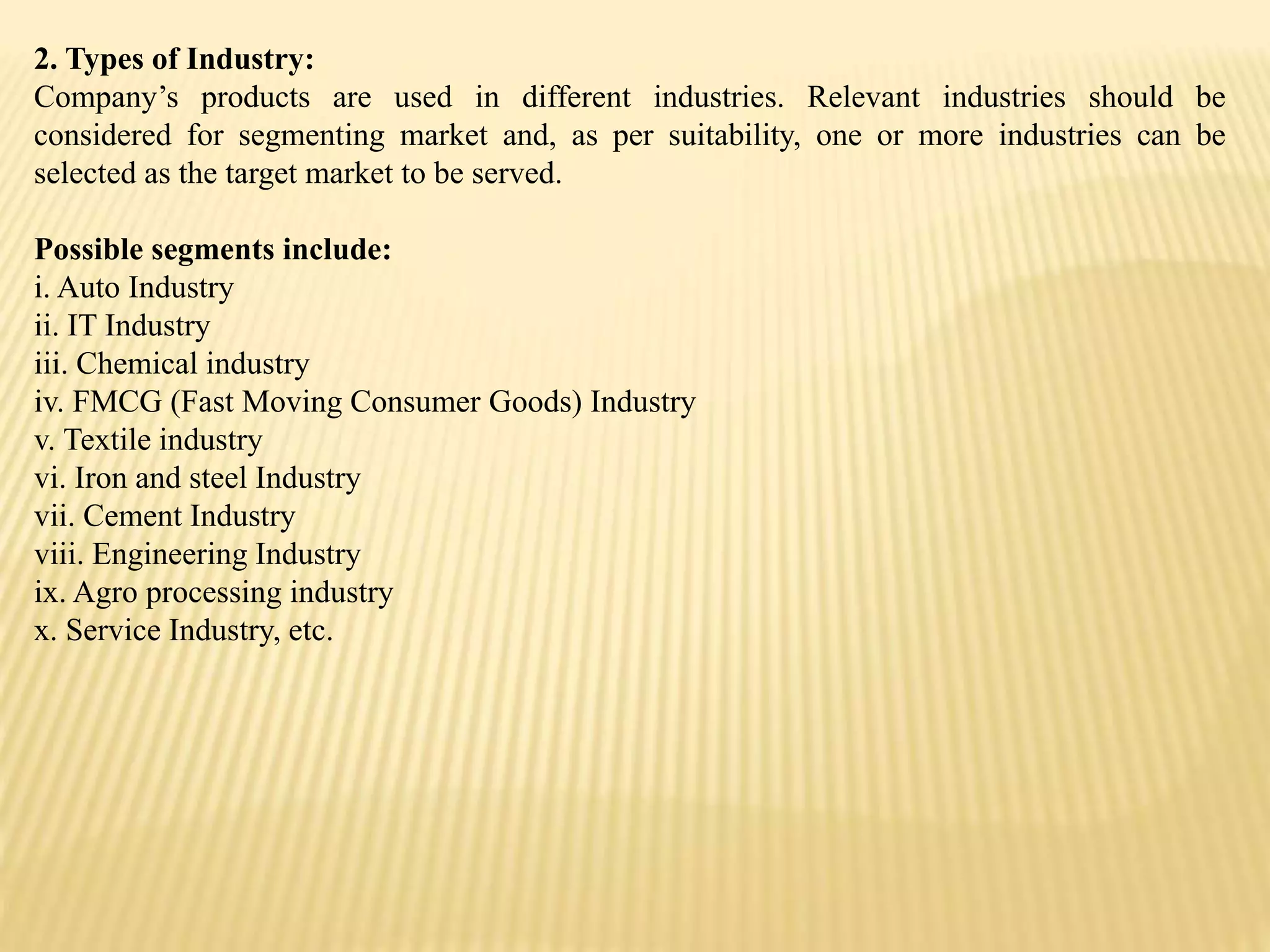 Industry and its segmentation | PPTX
