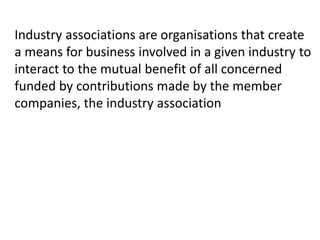 Industry associations and bodies | PPTX