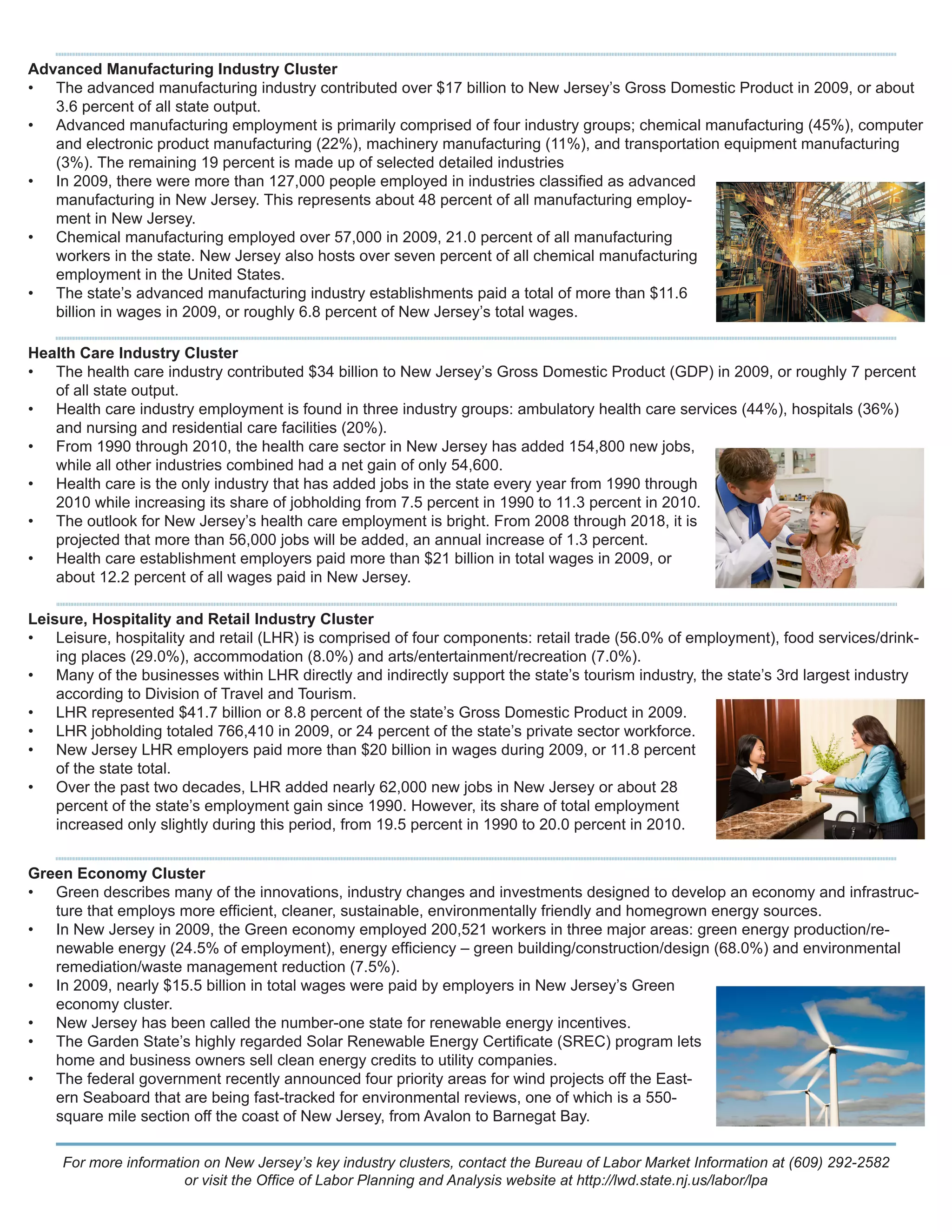 NJ Industry Clusters Fact Sheet | PDF