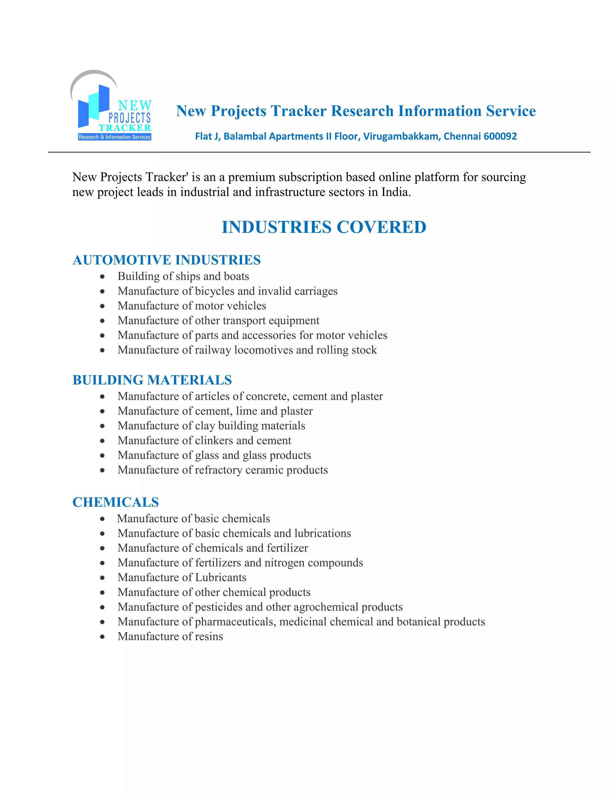 Industry covered | PDF