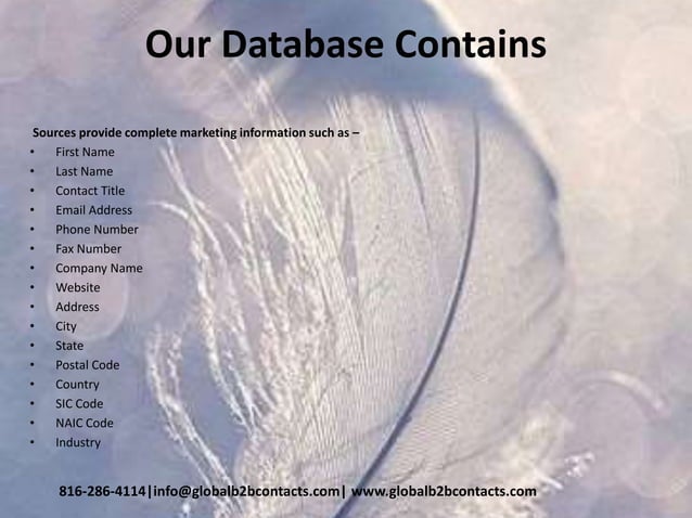 Industry & manufacturing email data | PPTX | Email | Internet