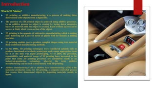 Industry oriented mini project on 3d printing technology | PPTX | 3-D ...