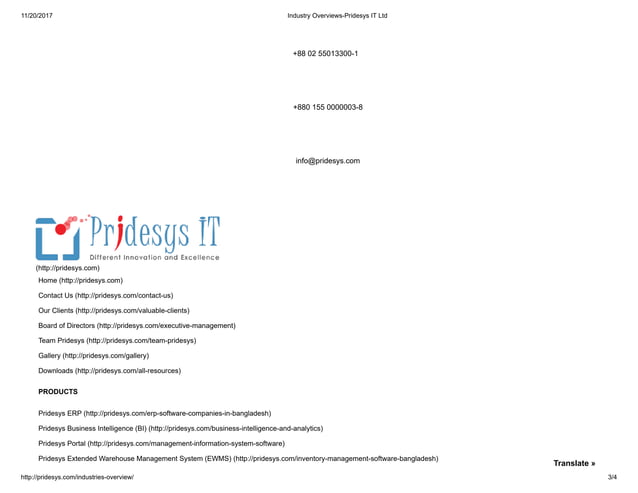 Industry Overviews-Pridesys IT Ltd | PPT