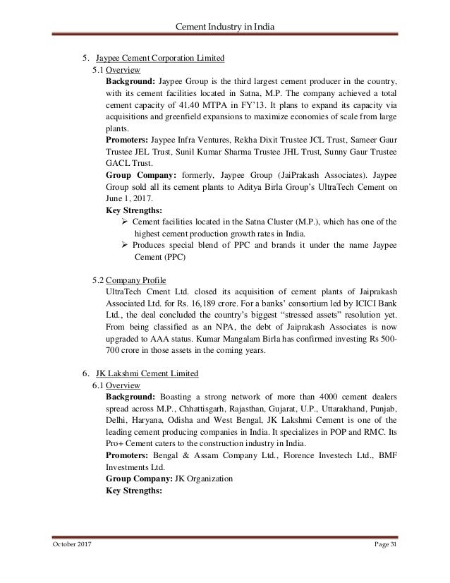 Cement Industry in India