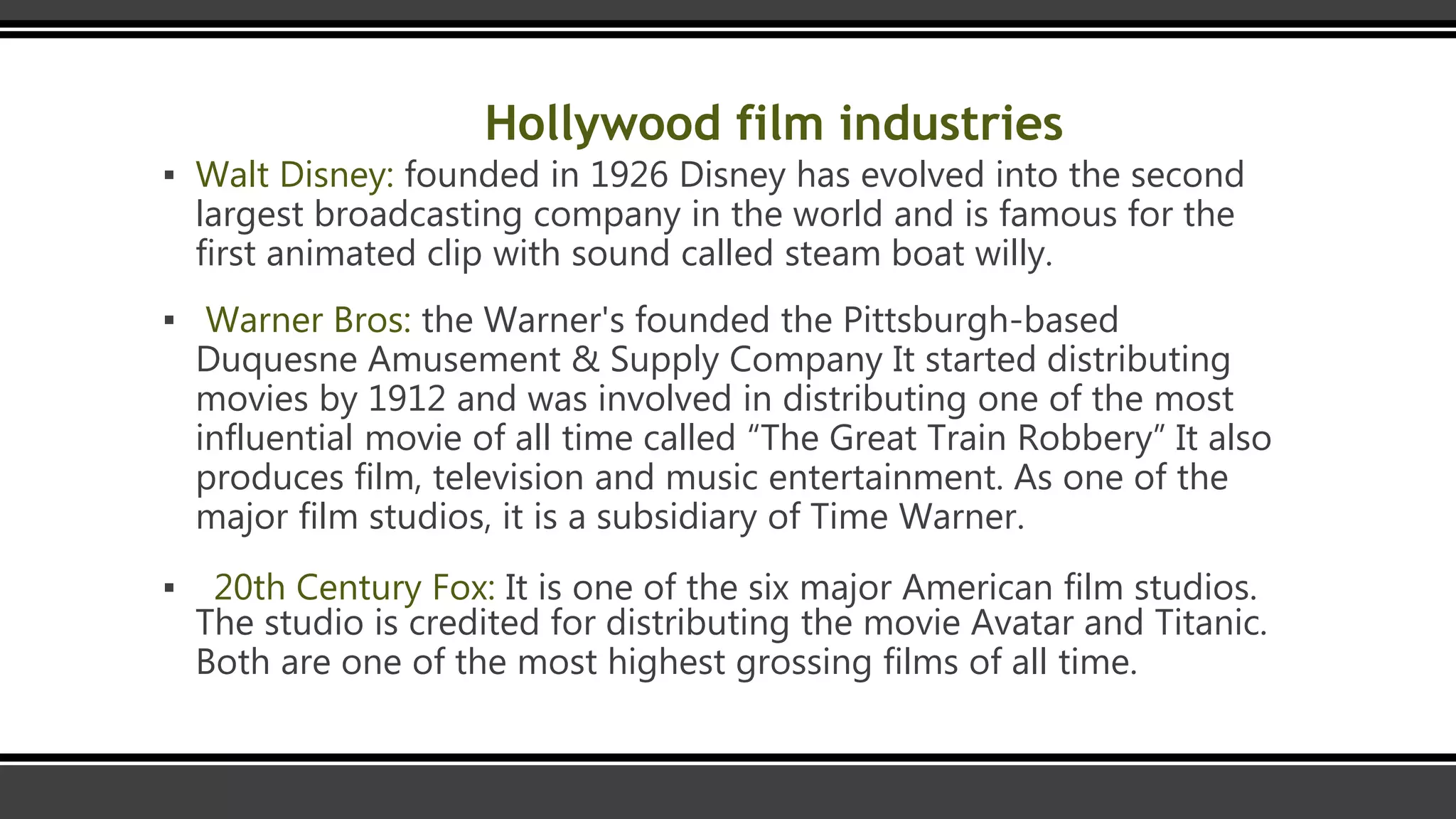 hollywood research | PPT