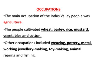 Indus Valley Civilization Occupation