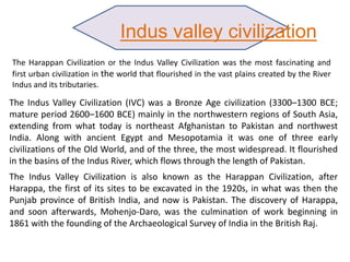 Indus valley civilization | PPTX