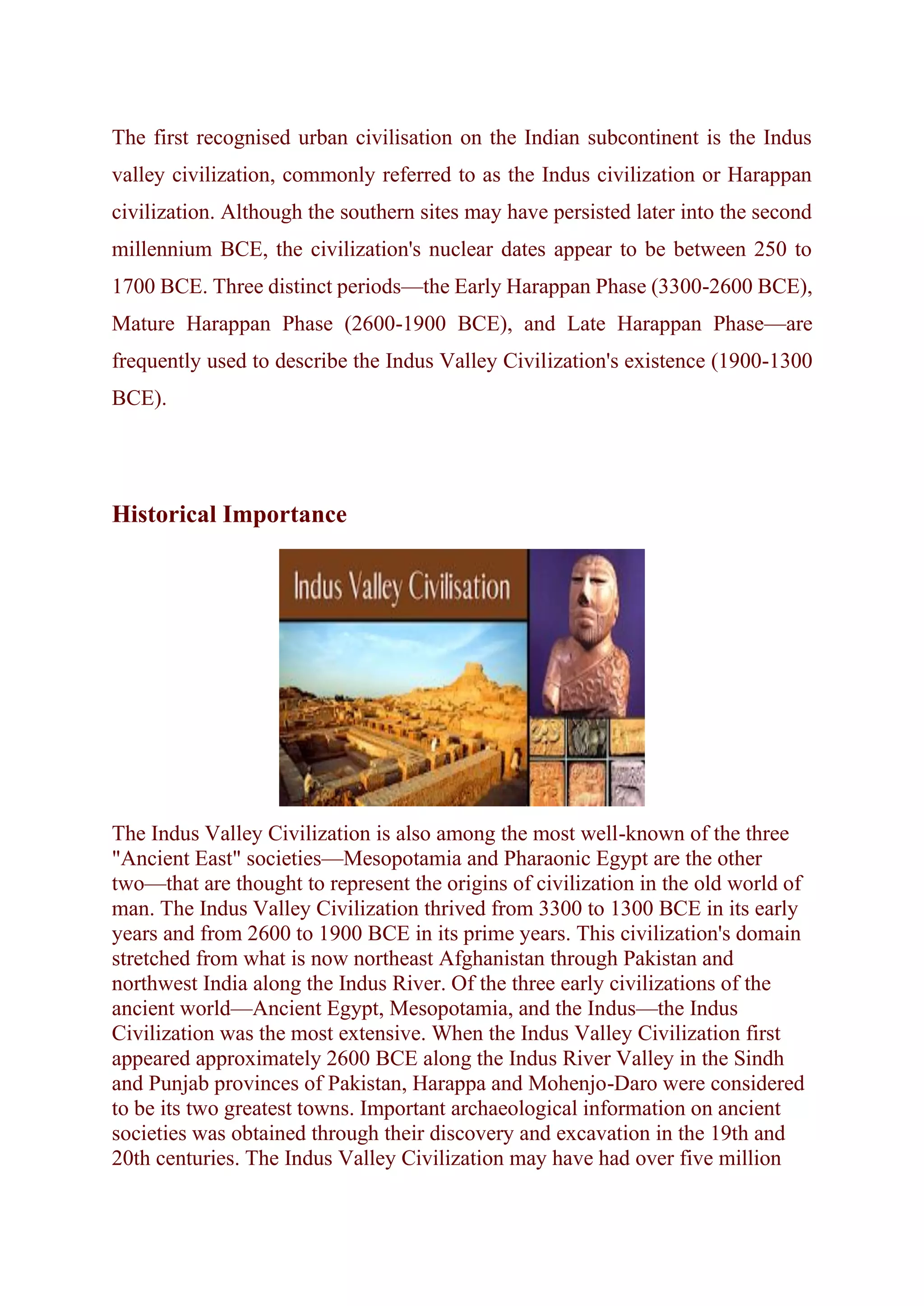 Indus Valley Civilization | PDF