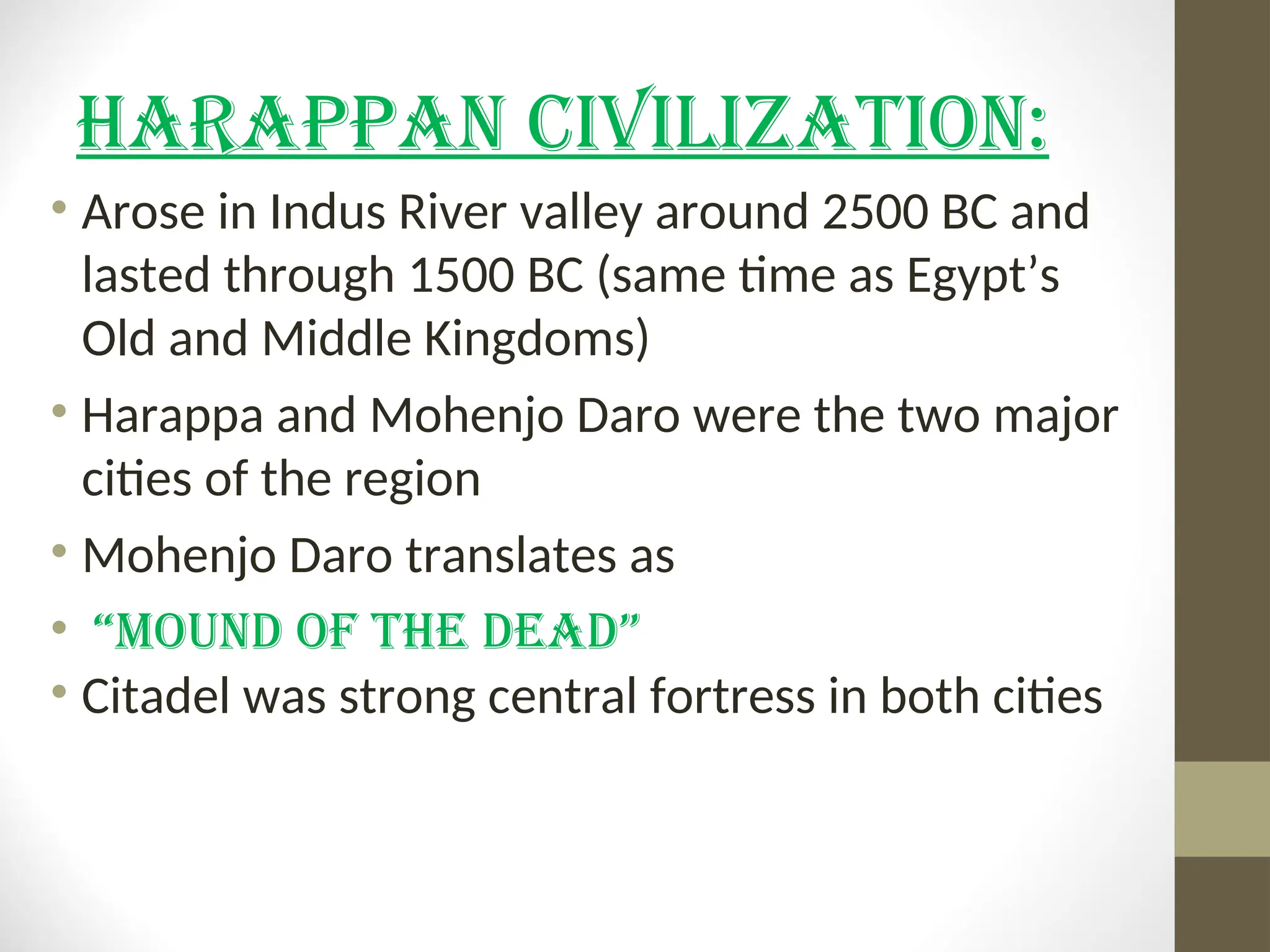 indus valley civilization..ppt........... | PPT