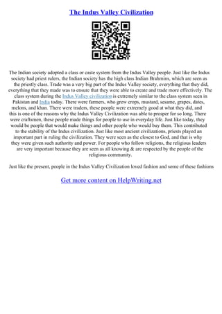 Indus Valley Civilization Essay | PDF