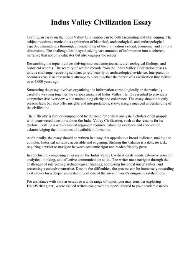 Indus Valley Civilization Essay.pdf