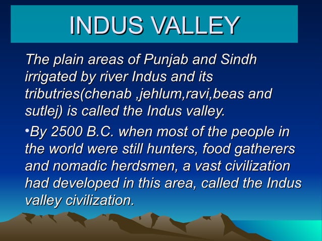 Indus Valley Lesson No 1 | PPT