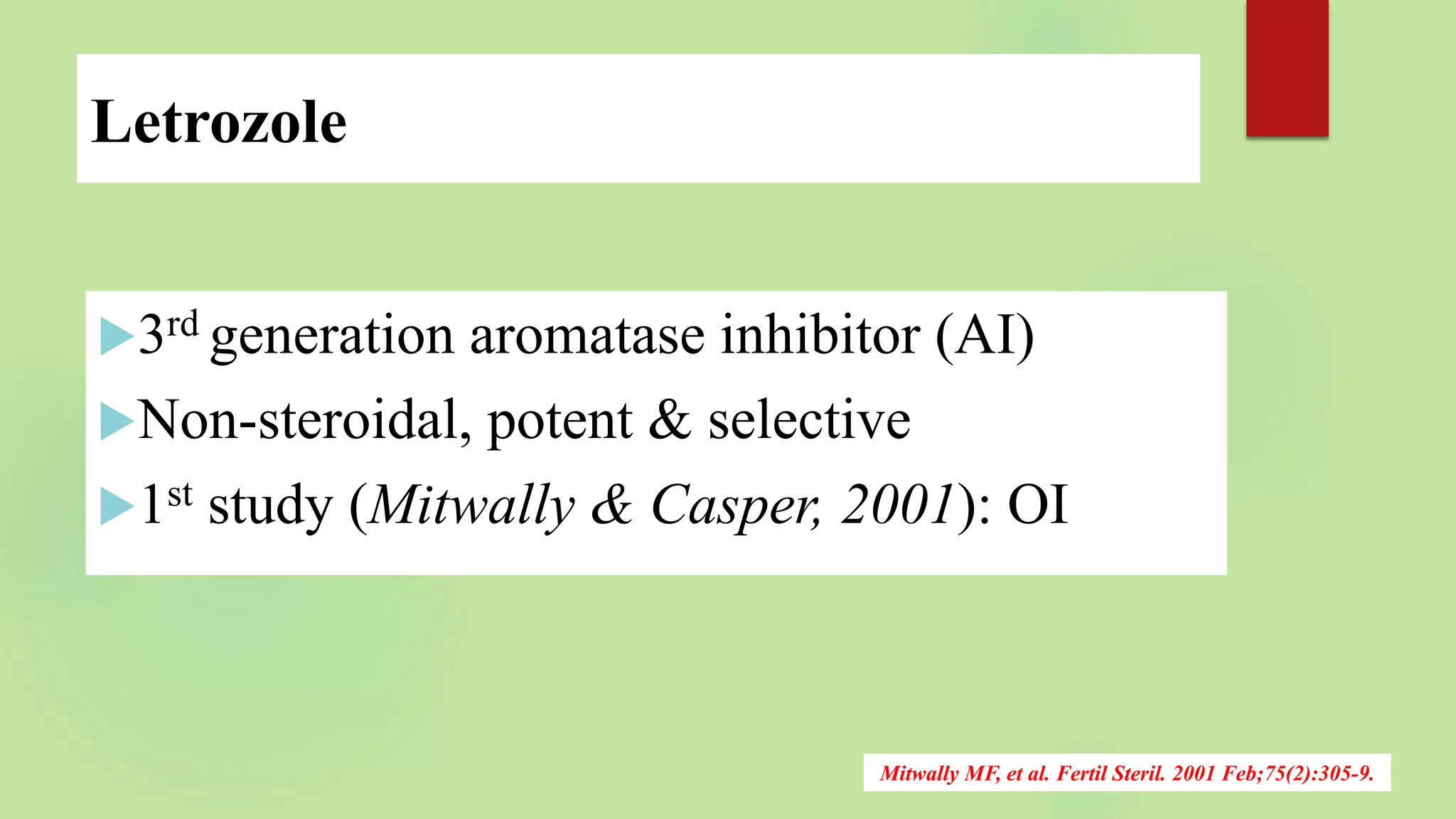 Letrozole in Ovulation Induction | PPTX