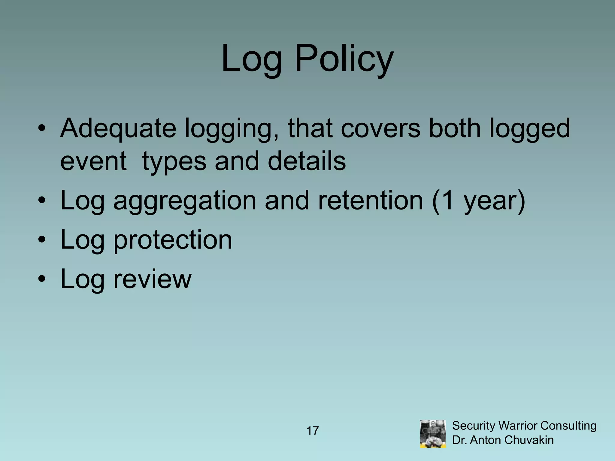 PCI DSS and Logging: What You Need To Know by Dr. Anton Chuvakin | PPTX