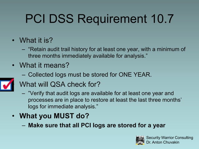 PCI DSS and Logging: What You Need To Know by Dr. Anton Chuvakin | PPTX ...