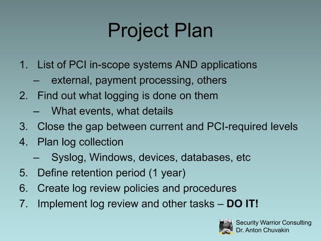 PCI DSS and Logging: What You Need To Know by Dr. Anton Chuvakin | PPTX ...