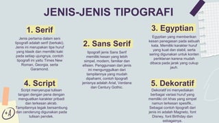 Pengenalan TIPOGRAFI Desain Grafis Percetakan | PPTX