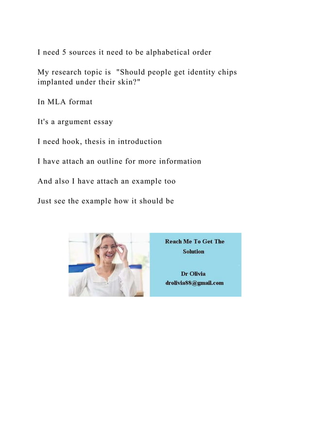 I need 5 sources it need to be alphabetical orderMy research top | PDF