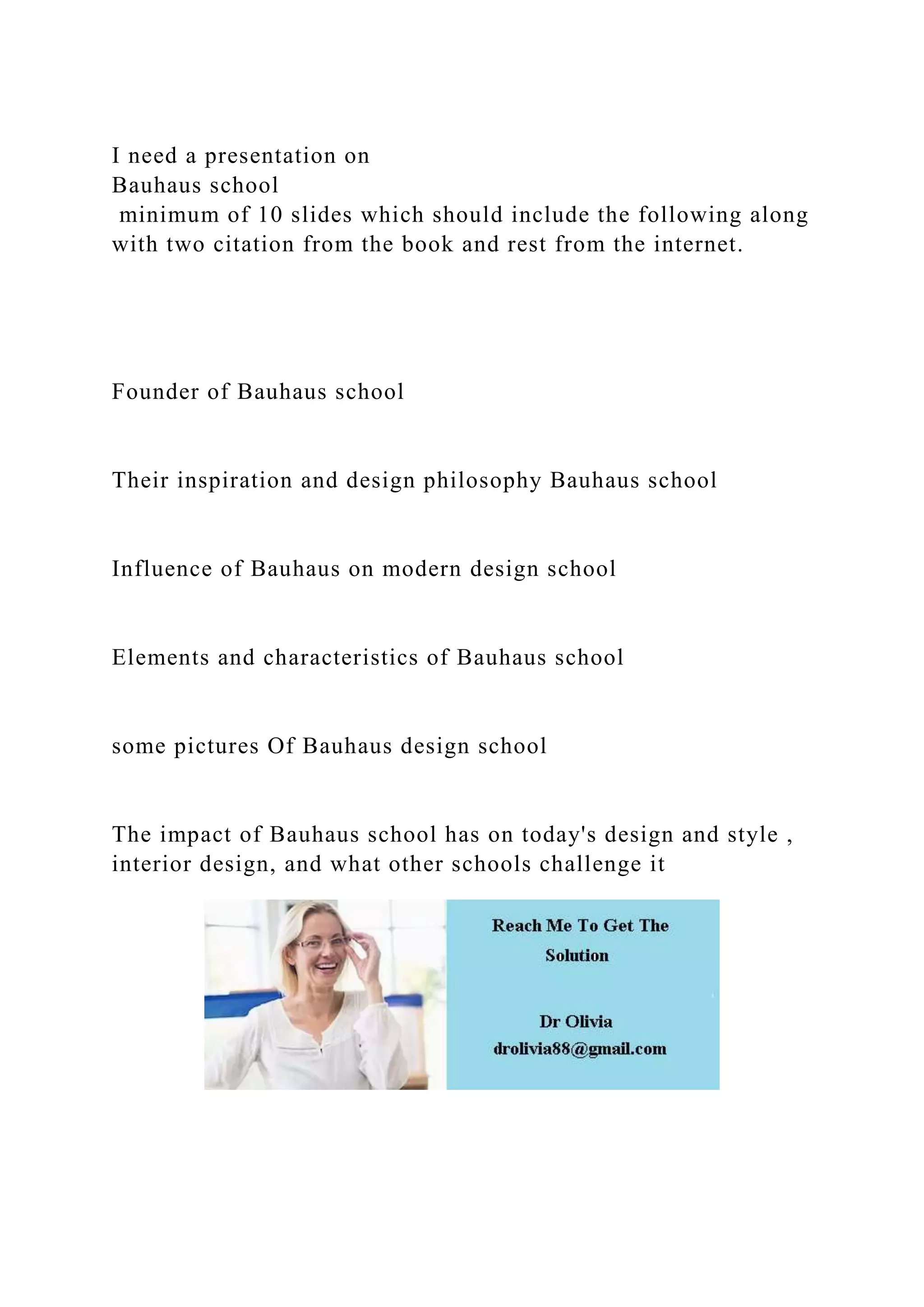 I Need A Presentation On Bauhaus School Minimum Of 10 Slides Wh Pdf
