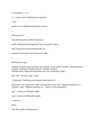 I need help in parse additional types of expressions defined by the ex.pdf