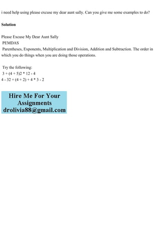 i need help using please excuse my dear aunt sally. Can you give me .pdf